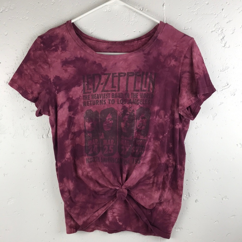 Led Zeppelin Women’s Na Tour 1975 Graphic Tie Dye Sho… - Gem